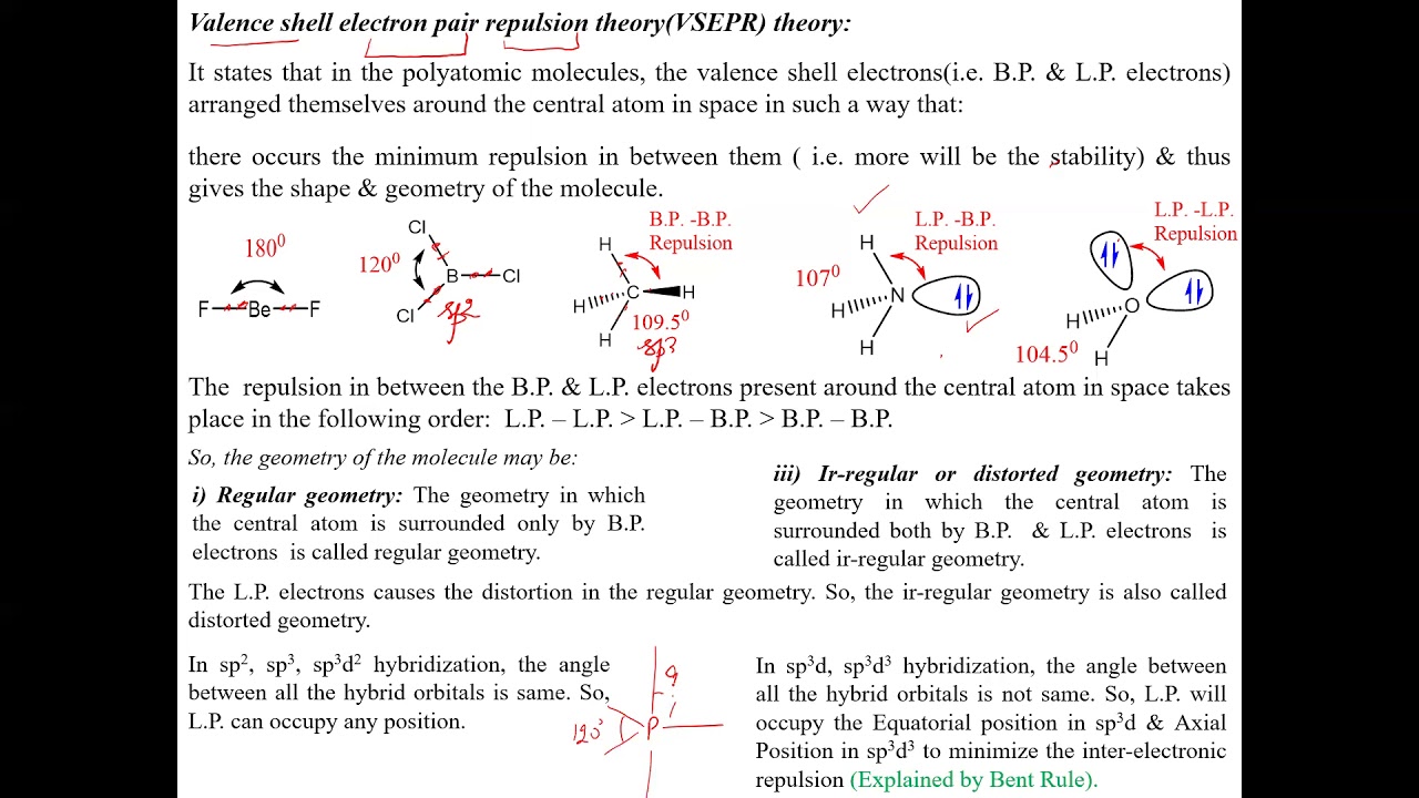 Structure and Bonding Part 12 VSEPR Theory & Bond Angle - YouTube