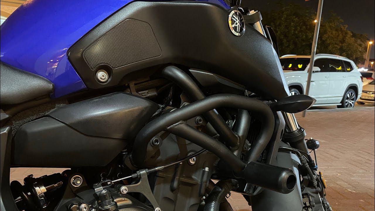 Yamaha MT07 engine guard installation - YouTube