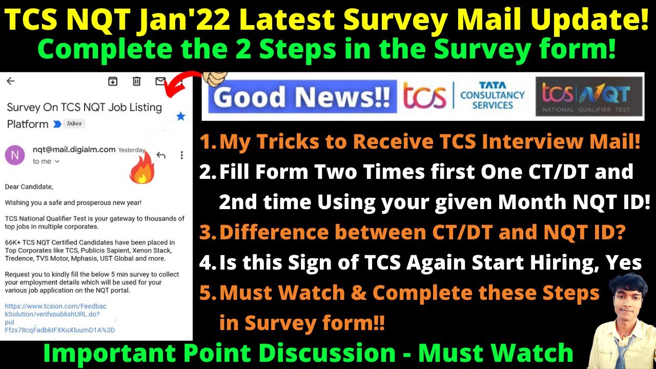 TCS Interview Mail Tricks Complete 1st & 2nd both Steps in the Survey ...