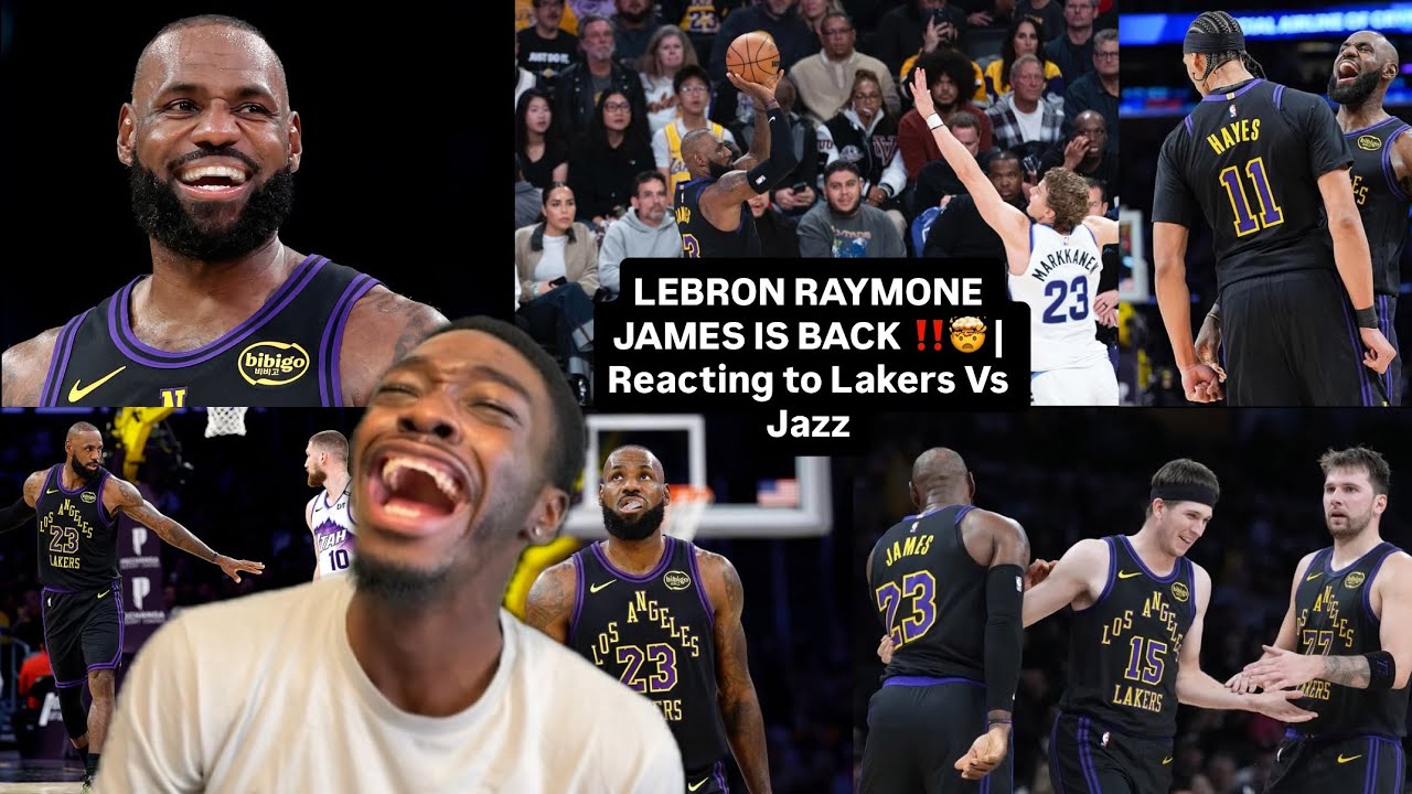 LEBRON RAYMONE JAMES IS BACK!! | Reacting to Lakers Vs Jazz - YouTube