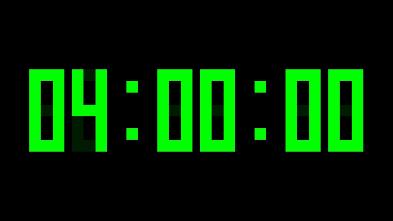 4 Hours Countdown Timer with Alarm & Time Markers / Chapters - Digital ...