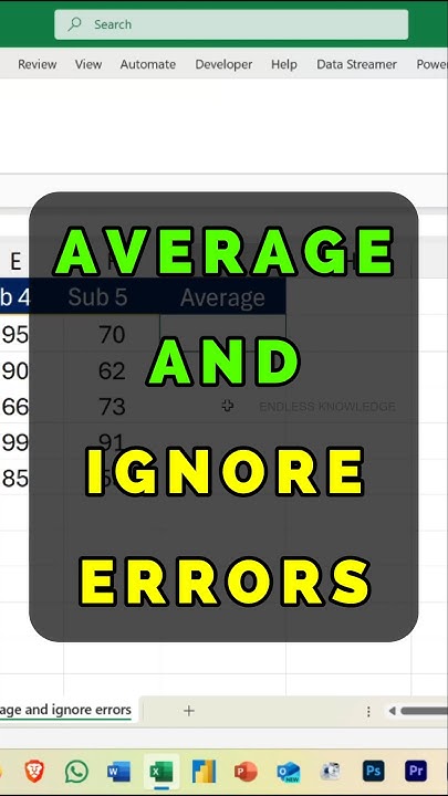 Ignore errors and Calculate Average in Excel - YouTube