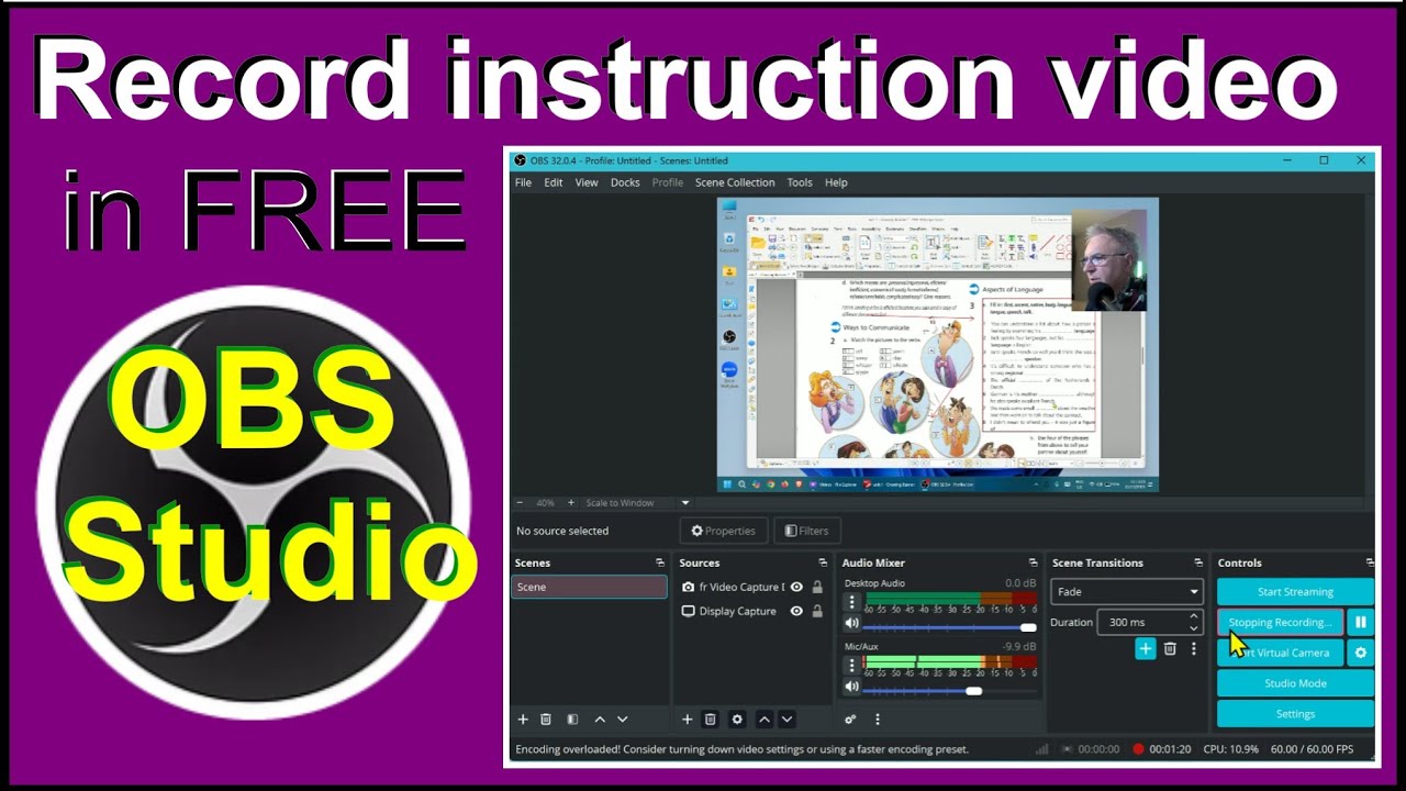 Record instruction video in FREE OBS Studio. (for beginners) - YouTube