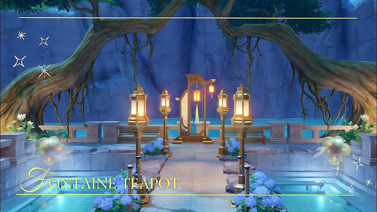 Fontaine Teapot || Serenitea Pot ( Showcase & Build ) #genshinimpact # ...