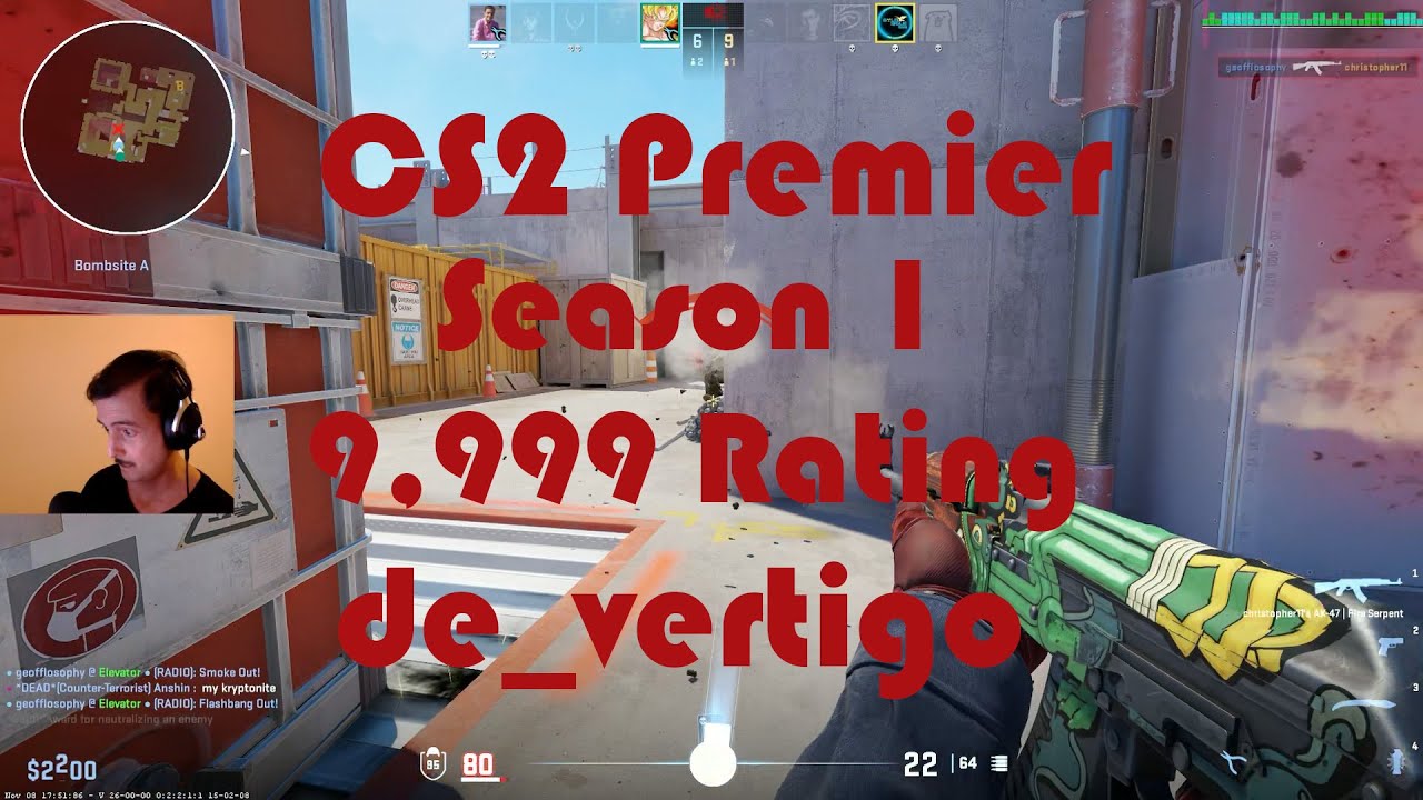 CS2 Premier Matchmaking - Season 1 - 9,999 Rating - de_vertigo - YouTube
