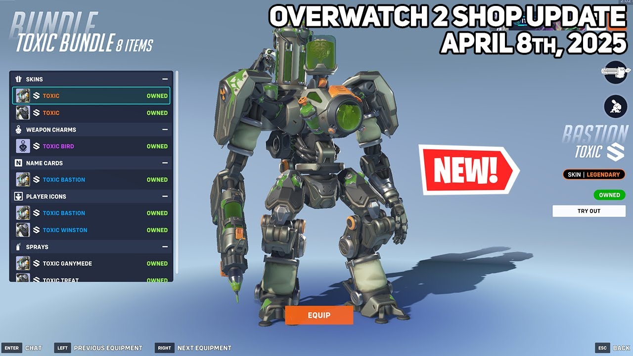 *NEW* TOXIC BASTION & WINSTON SKINS! Overwatch 2 Shop Update [April 8th ...