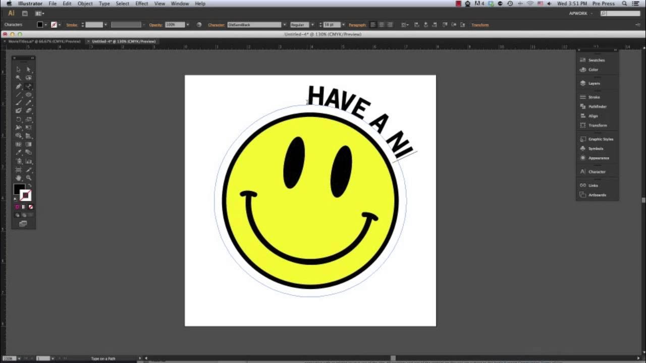 Add Text Around A Circle in Adobe Illustrator CS6 - YouTube