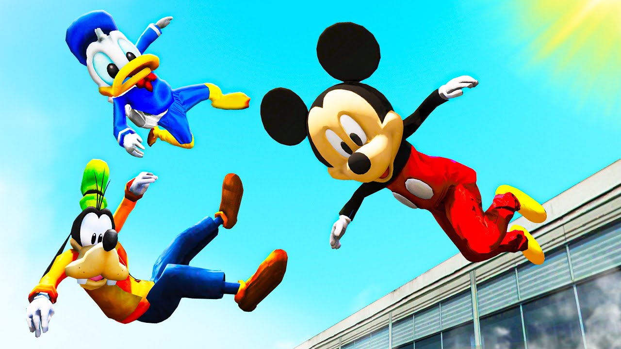 GTA 5 Mickey vs Goofy & Donald Duck Water Ragdolls, Jumps, Fails #13 ...