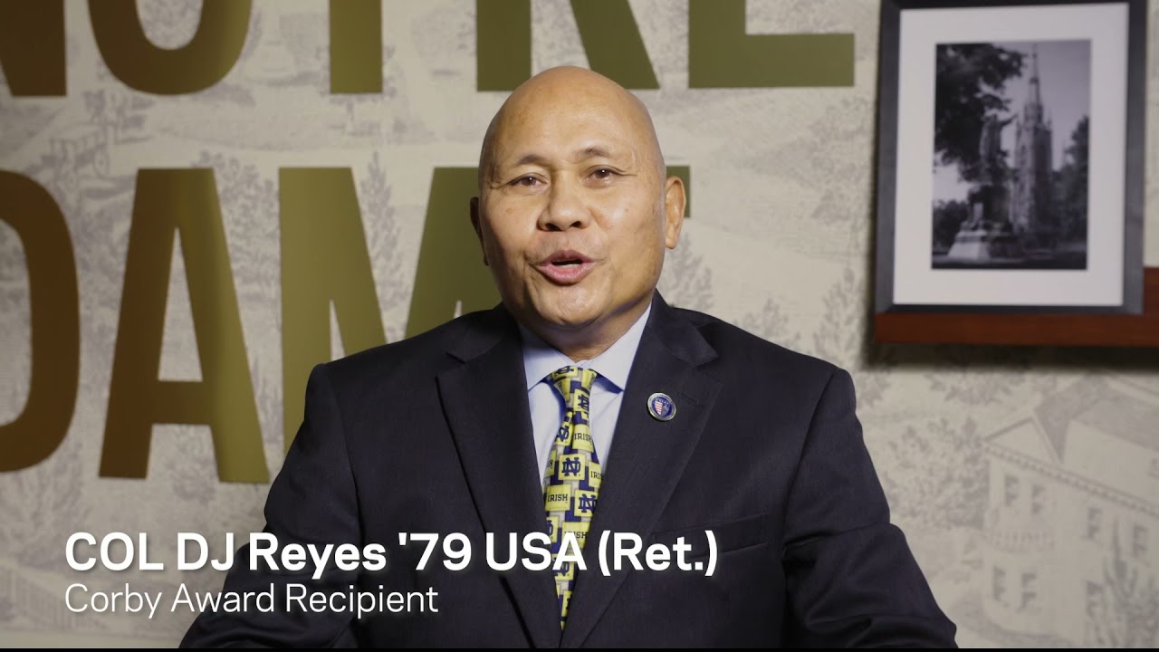 Congratulations, Colonel DJ Reyes '79 on earning the William Corby, C.S ...