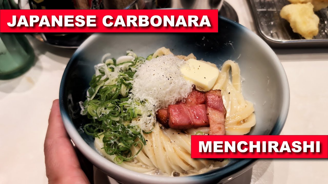 The VIRAL Japanese Carbonara in Tokyo | Menchirashi Udon | Viral Food ...