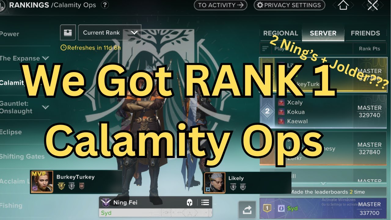 We got Rank 1 On Overseer Calamity Ops (Destiny Rising) - YouTube