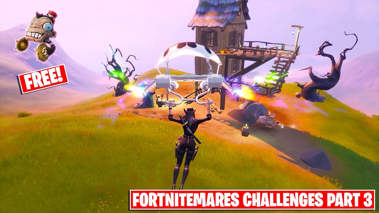 Fortnitemares Challenges Part 3! How to Get the *Free* Bobo Back Bling ...