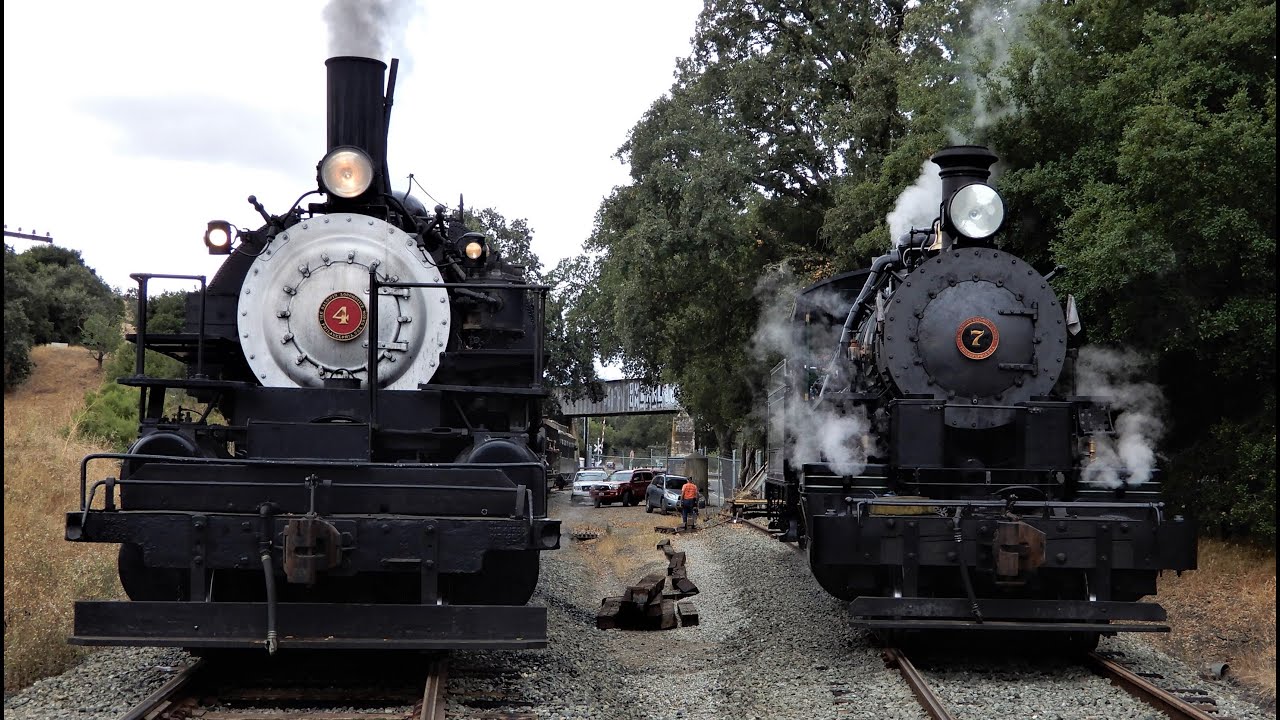 Double Header Mallets on the Niles Canyon Railway (Skookum #7 & Clover ...