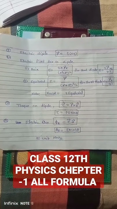 Electric Charges And Field Formulas L All Formulas Of Chepter 1class 12bright Physics Classes