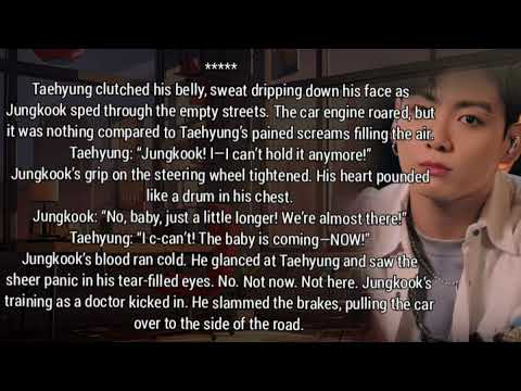 When he had to deliver his Baby at in car while they were.....// taekook oneshot ff Mpreg//