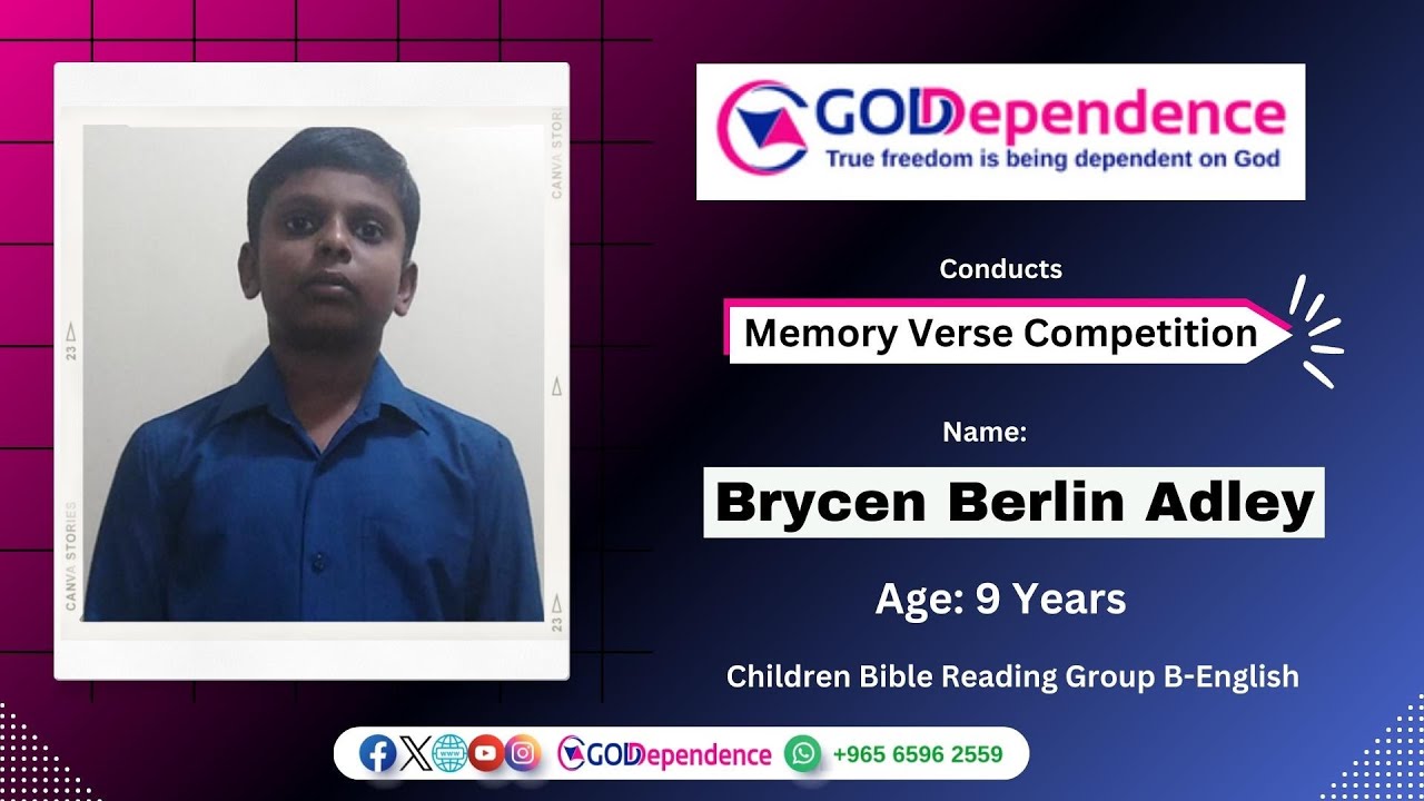 GODependence Children Bible Reading Challenge | Memory Verse ...