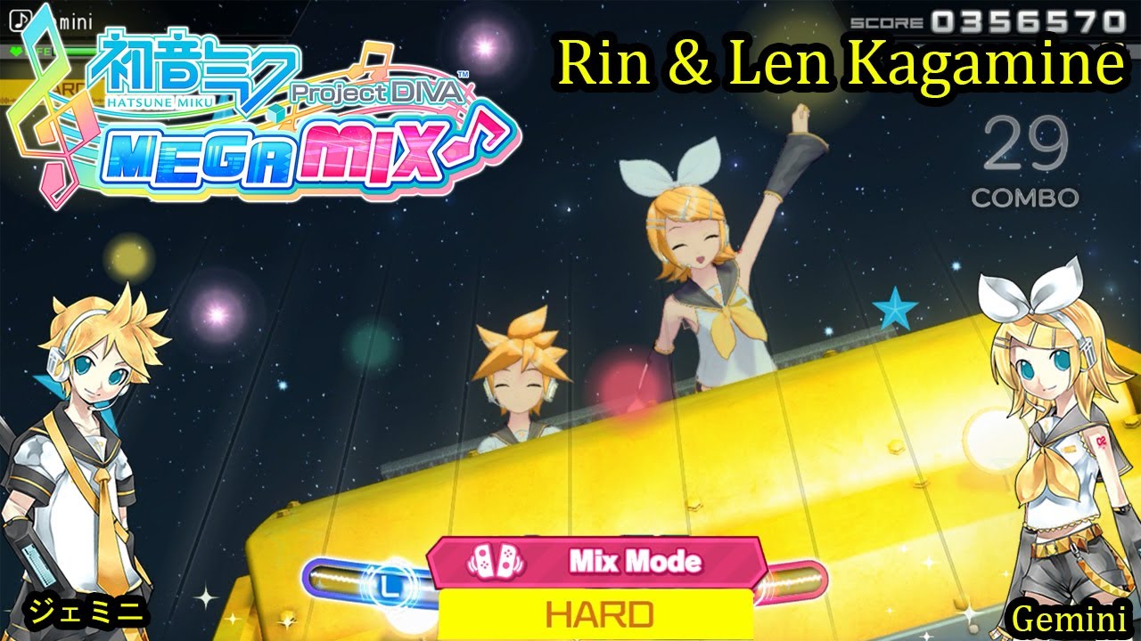 Project Diva Mega Mix- Rin & Len Kagamine- ジェミニ- Gemini (Mix Mode ...