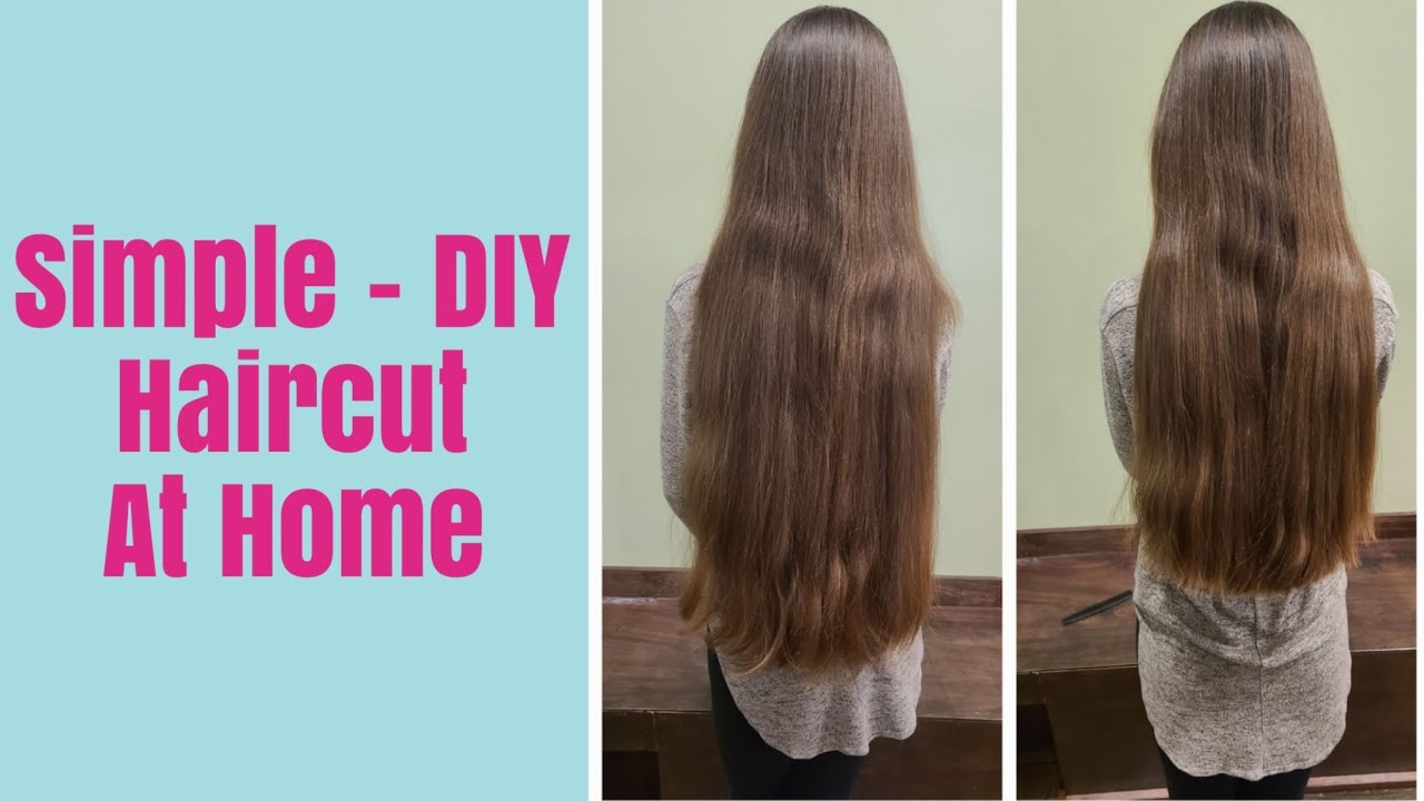 How To Cut Your Hair At Home - DIY Long Haircut - YouTube