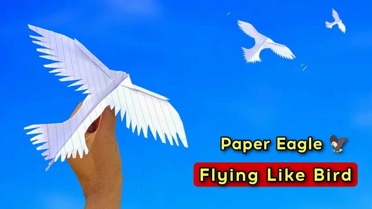 paper eagle plane (flying like bird) , how to make paper bird, new ...