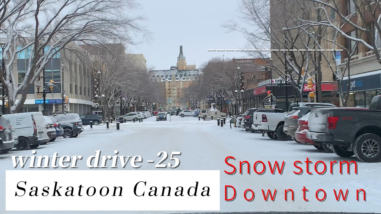 Thrilling the winter drive in saskatoon canada - YouTube