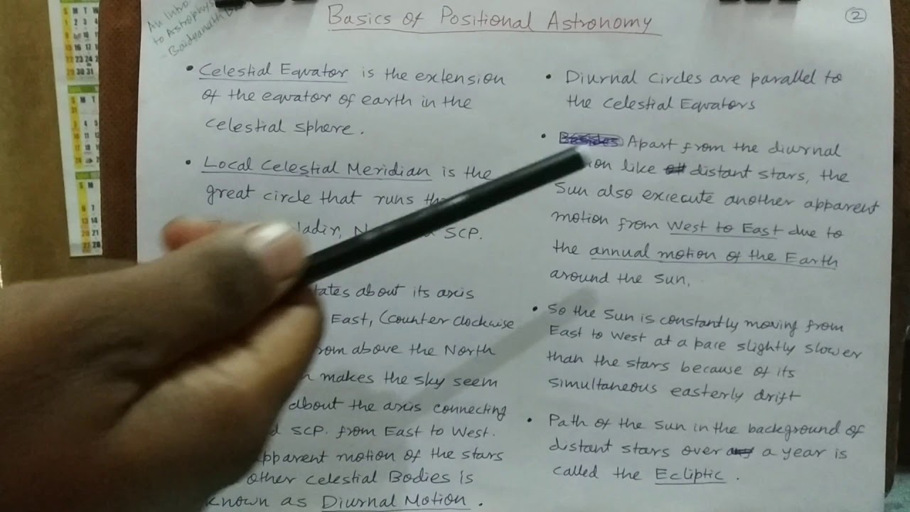 AK Physics Lectures | Sem 6 | Lecture 1 | Positional Astronomy | Celestial Sphere | Part II ...