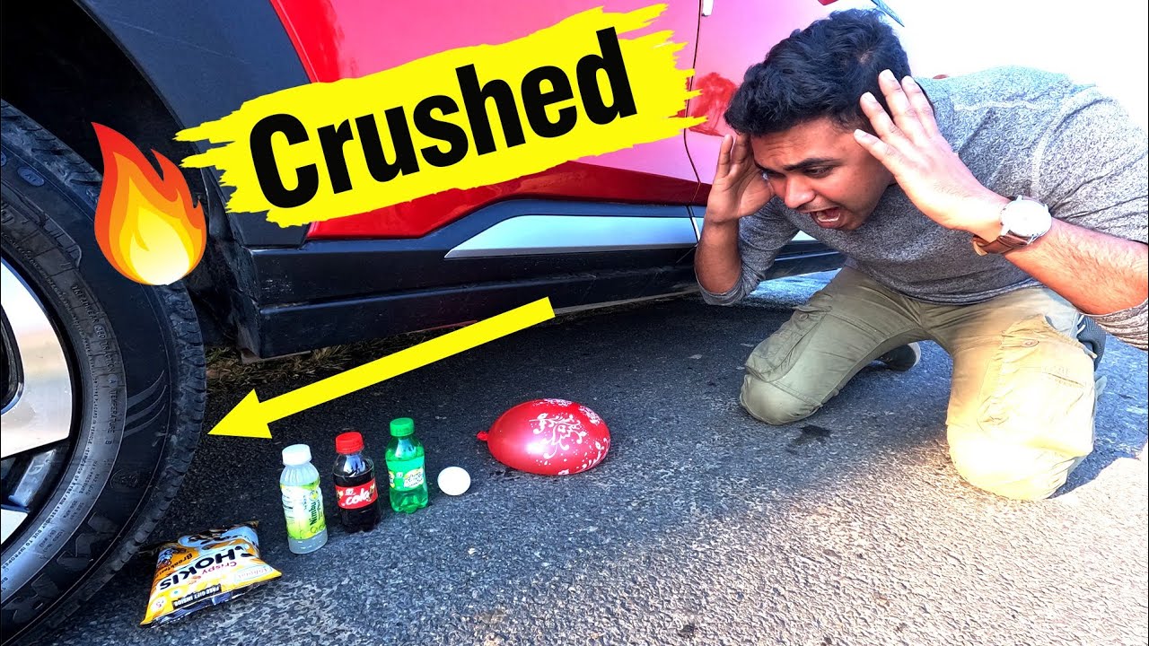 Car Crushing Challenge😂//हमने कार के नीचे सब कुछ कुचल डाला 😂 - YouTube
