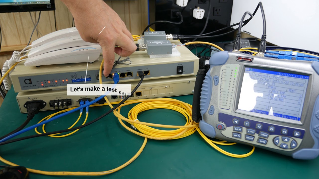Optimux Demo: 4 E1 + 4 Ethernet Fiber Optic Multiplexer & 75/120 ohm ...