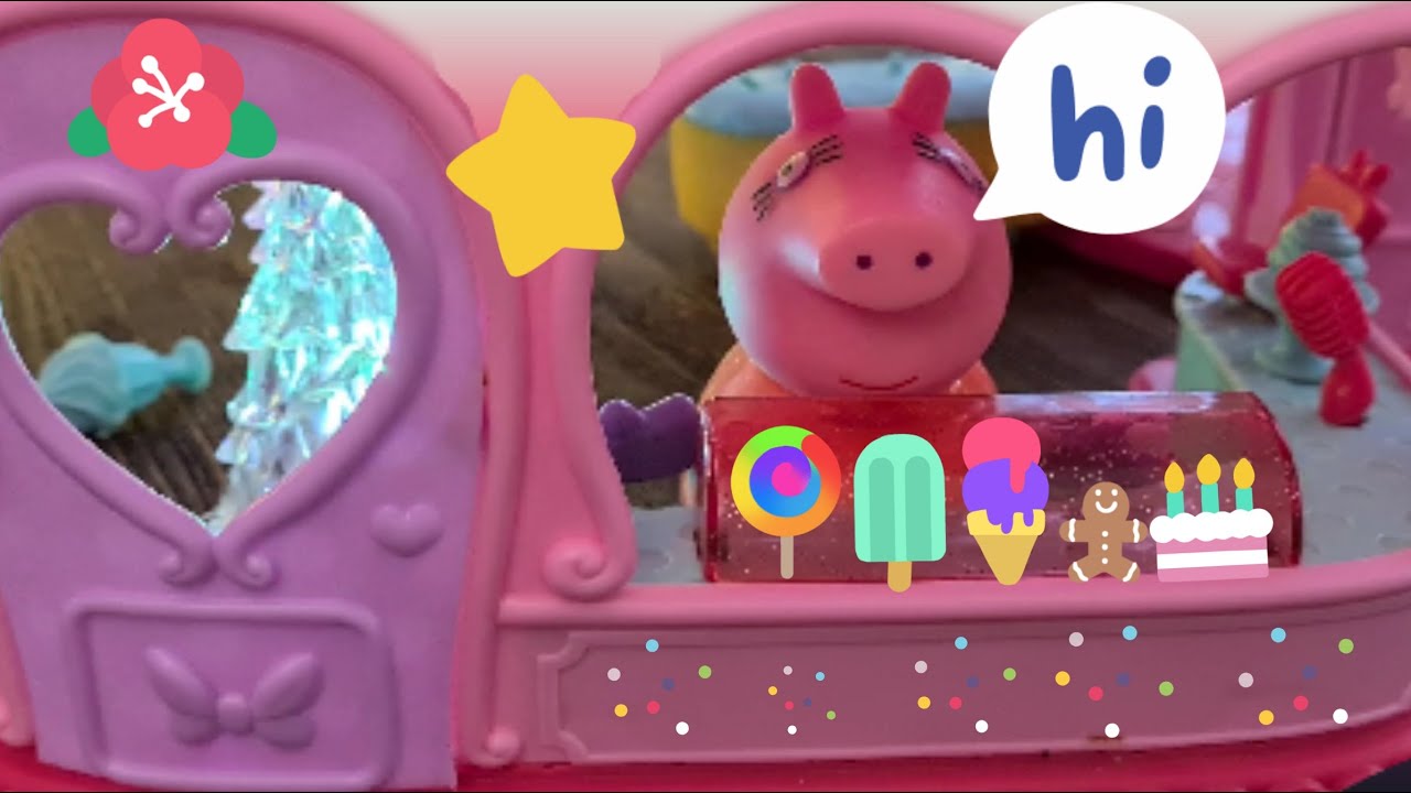 Peppa Pig in Minnie Mouse Bow Cafe - YouTube