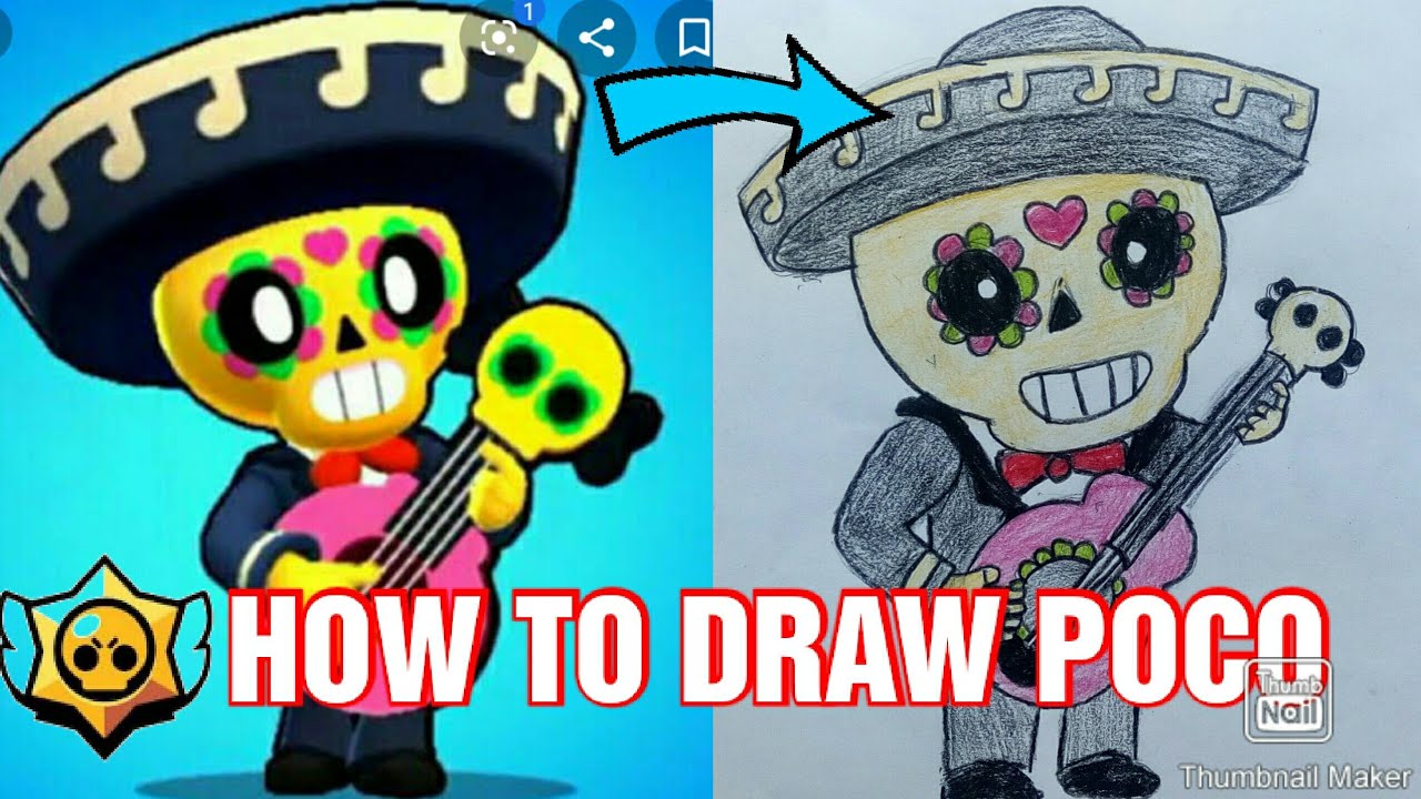 How to draw poco | brawl stars | step by step | - YouTube
