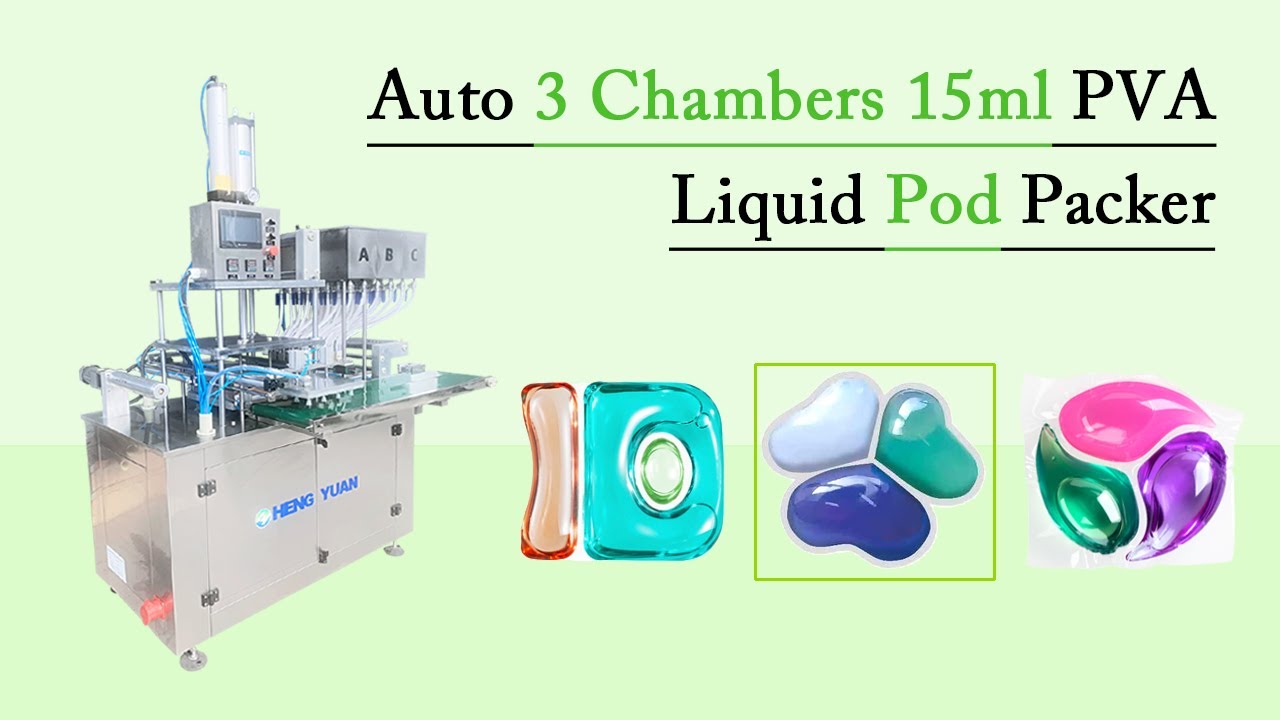 Auto 3 Chambers 15ml PVA Liquid laundry detergent Pod Packer - YouTube