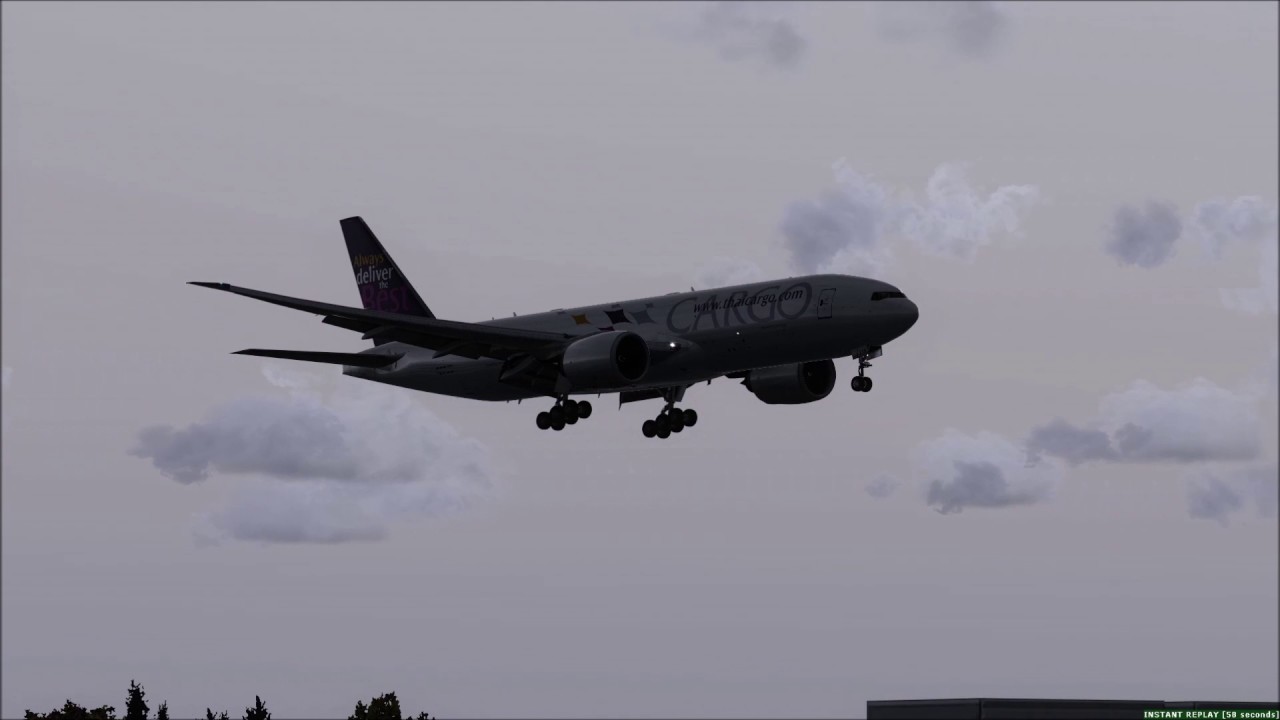 Thai Cargo 777F landing at Bangkok [FSX] - YouTube