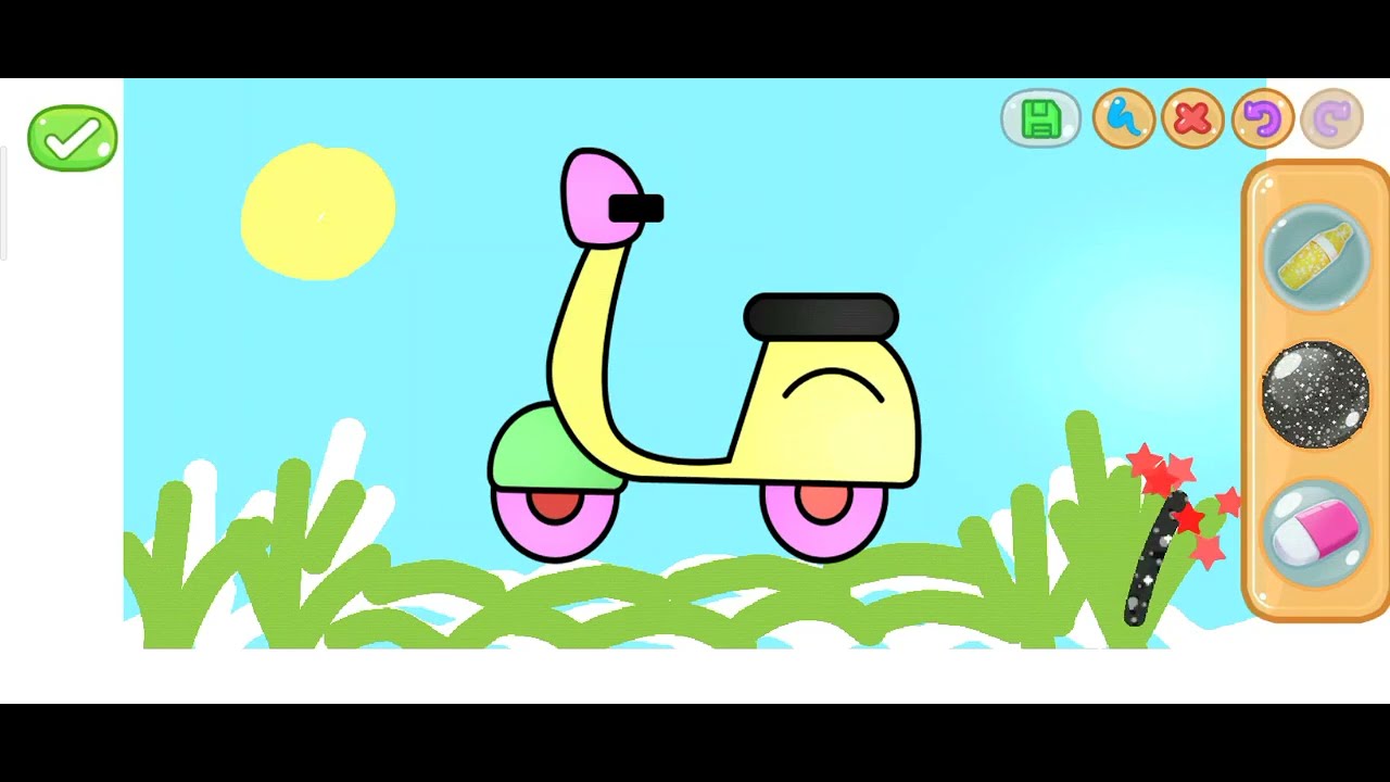 How to draw a beautiful scooty/bike easily drawing for kids/everyone ...