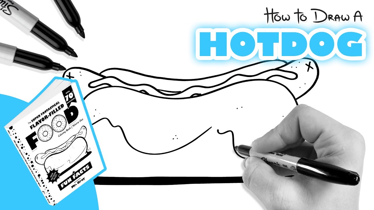 How To Draw A Hotdog - YouTube