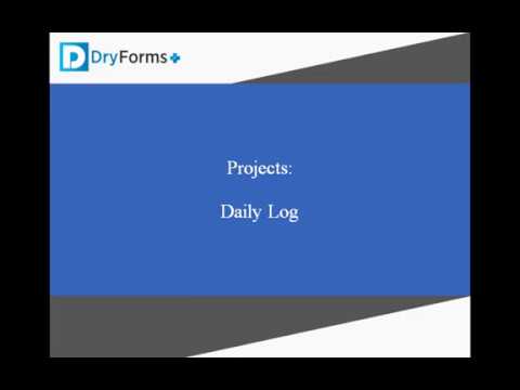 Dry Forms Plus – Projects, Daily Log Training Video - YouTube