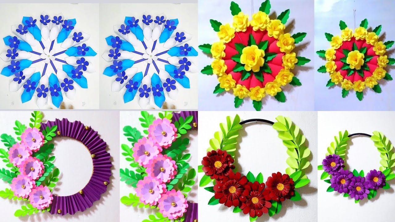 A4 nirmana / beautiful paper flowers wall hanging / room decoration ...