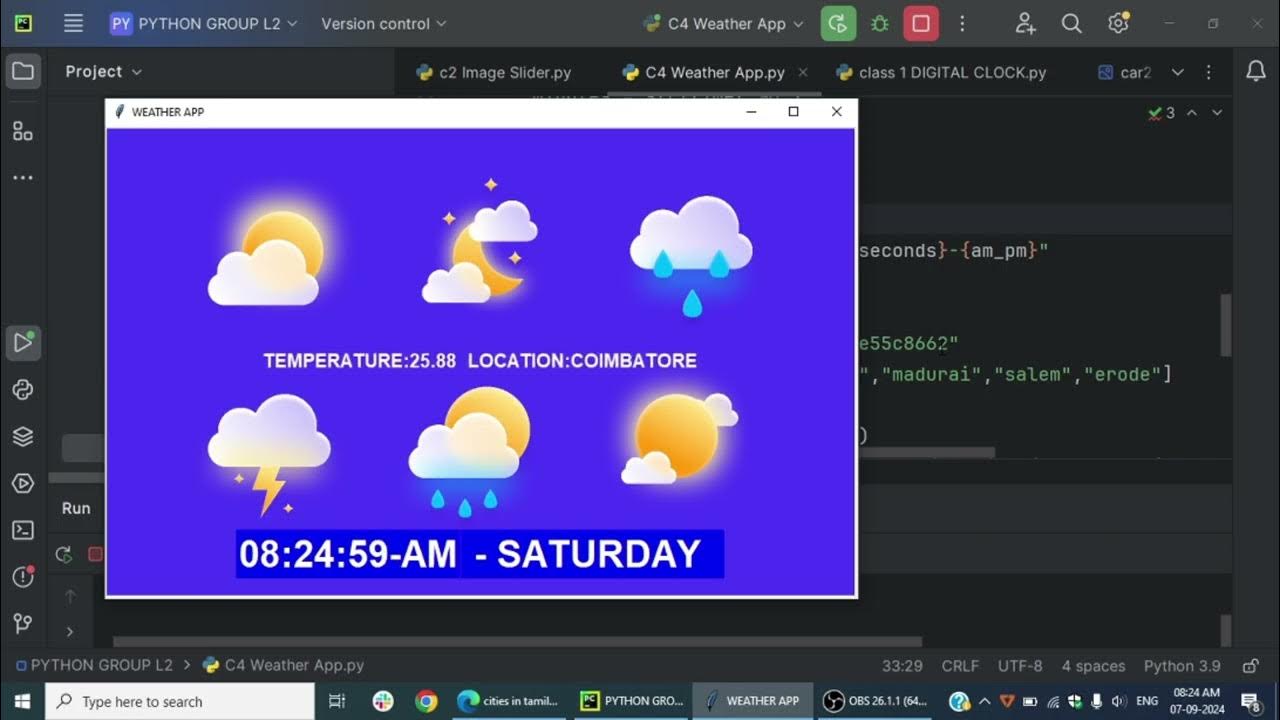 WEATHER GUI APPLICATION USING PYTHON TKINTER SHORTS - YouTube