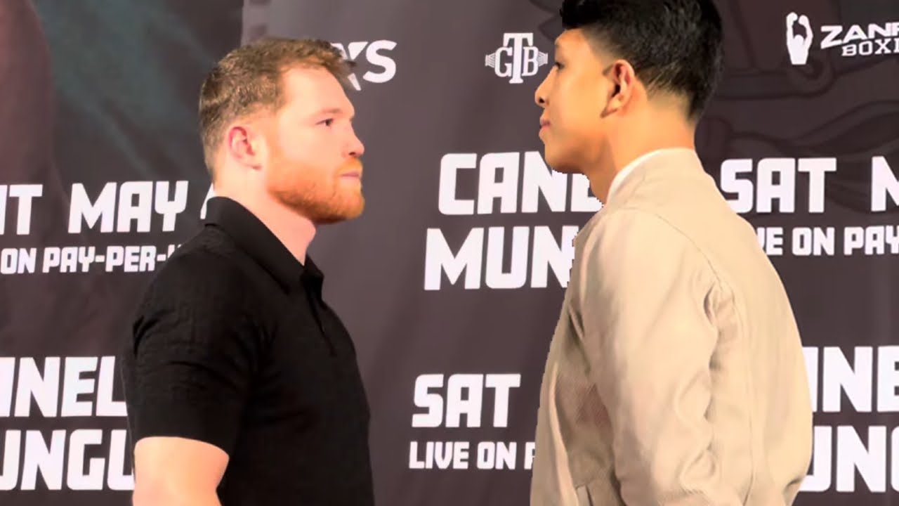 FIRST FACE OFF • Canelo vs Jaime Munguia • SIZE DIFFERENCE First Look ...