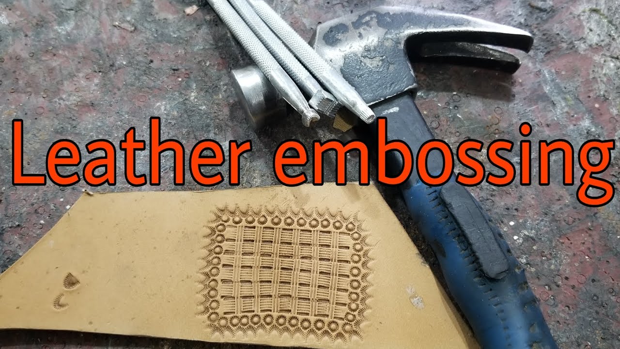 I try manual embossing on a leather. diy - YouTube