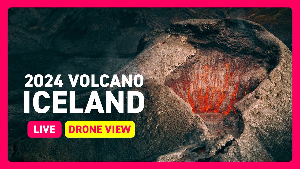 9 JUNE 3:00am - ICELAND VOLCANO LIVE - DRONE - YouTube