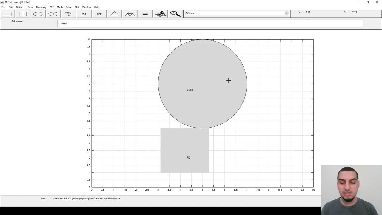 Introduction to Matlab in English | 61 | Matlab PDE modeler - Drawing ...