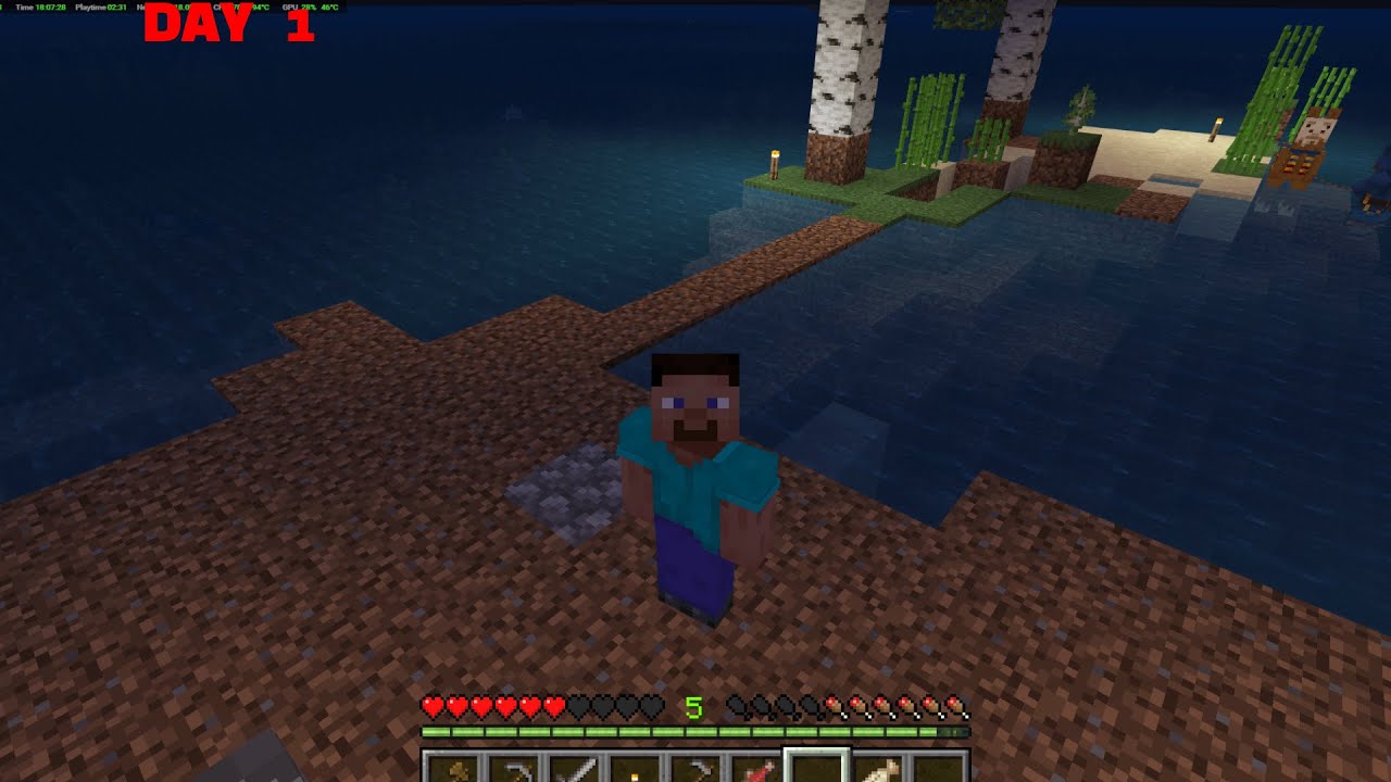 First day deserted island! MINECRAFT #minecraft - YouTube