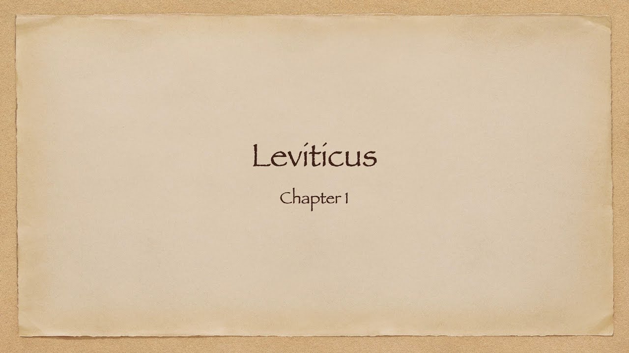 LEVITICUS Chapter 1 - YouTube