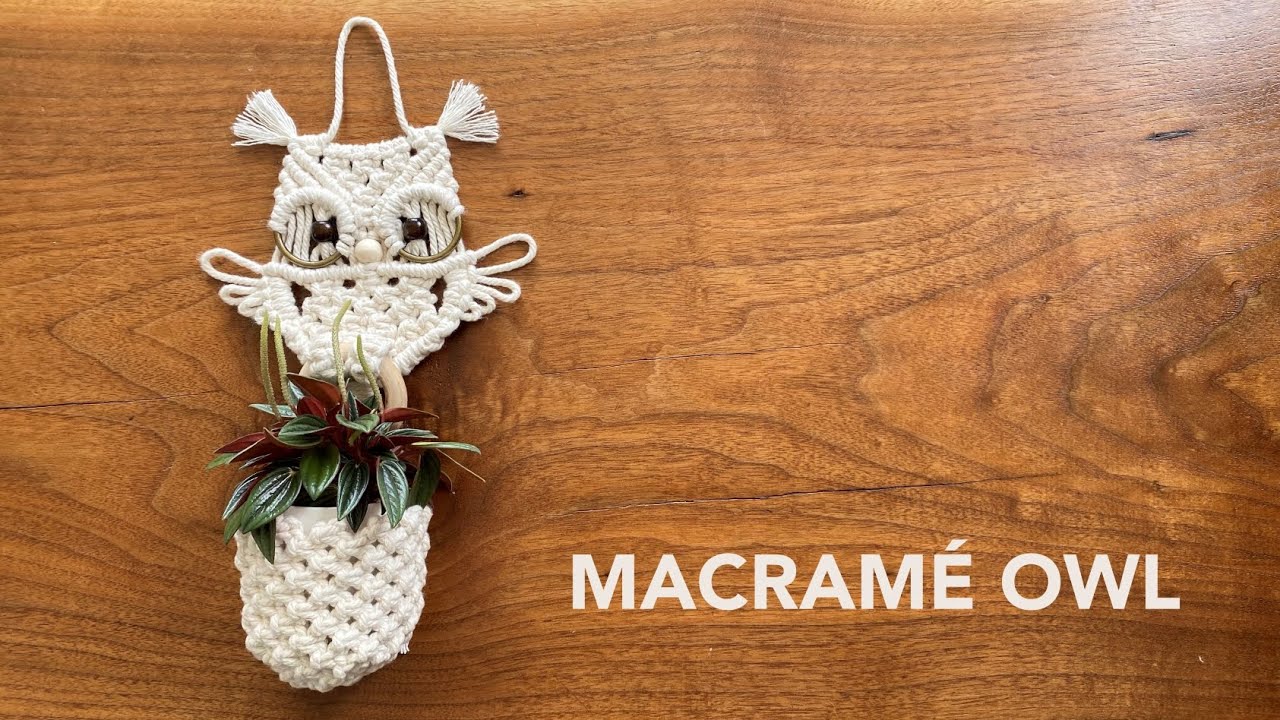 MACRAMÉ OWL Plant hanger | Macramé Owl wall hanging tutorial | Macramé ...