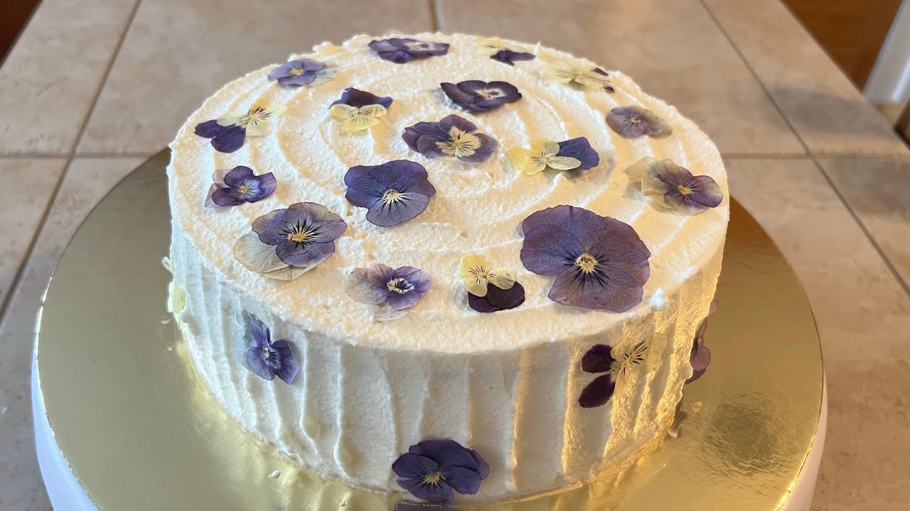 Easy Cake Recipe | Pressed Flower Cake - YouTube
