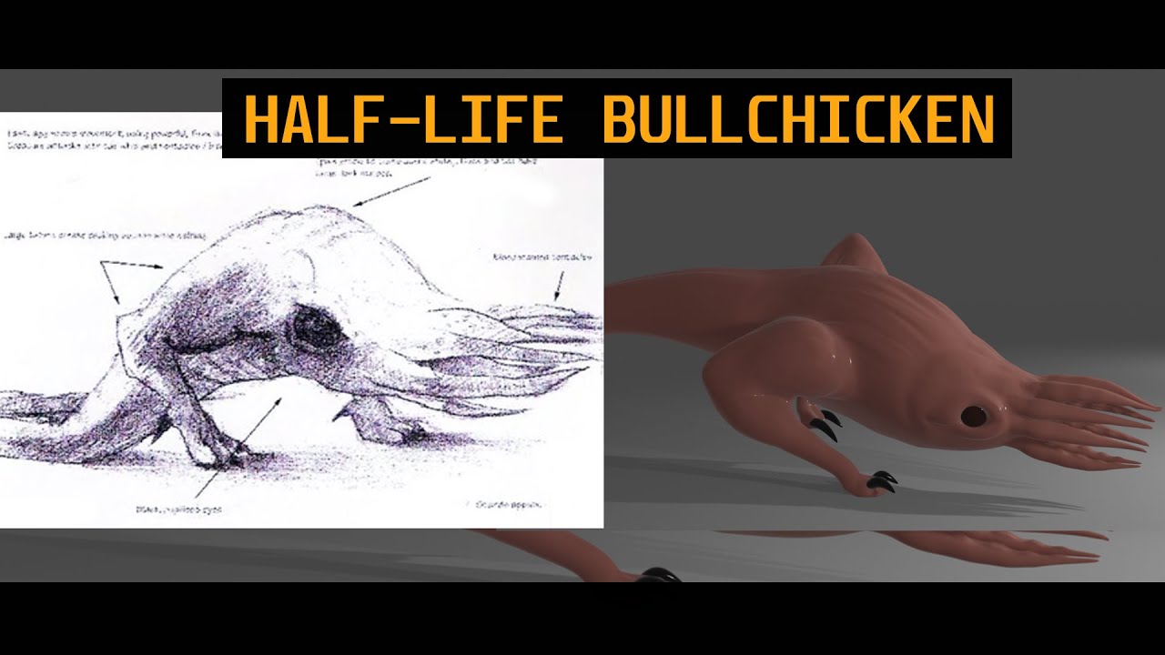 Half Life Pale Bull Squid (Bullchicken) in Blender 2.93 - Concept work ...
