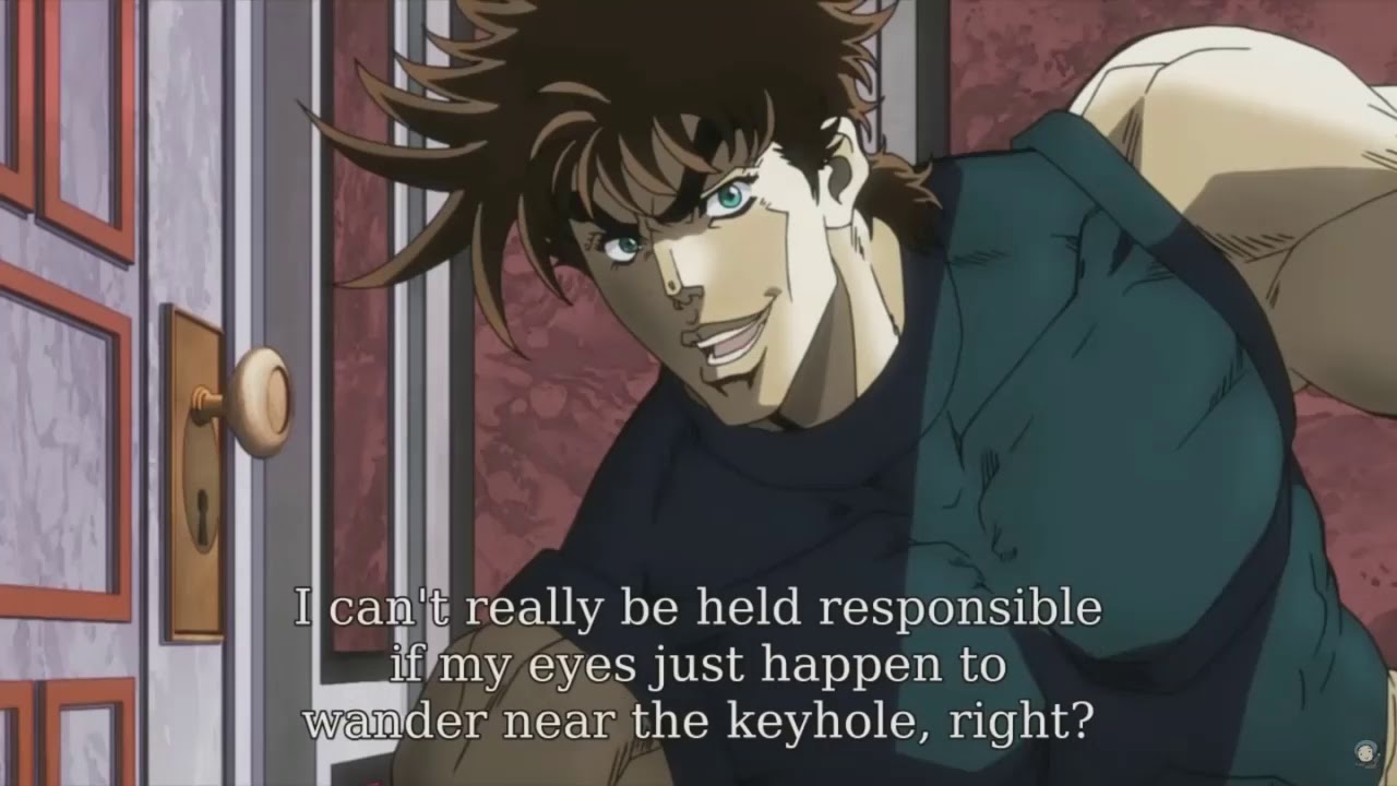 JOJO looks through the keyhole// meme - YouTube