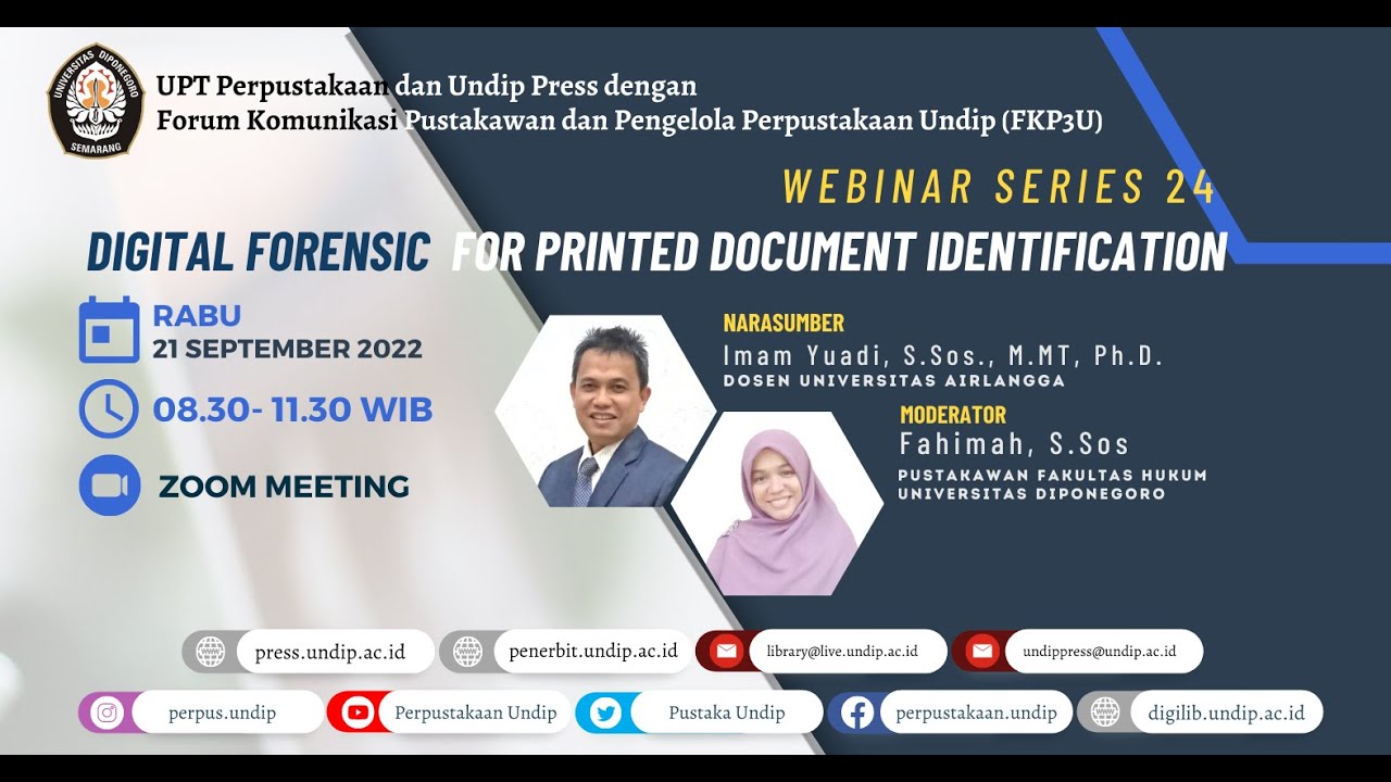WEBINAR SERIES #24 DIGITAL FORENSIC FOR PRINTED DOCUMENT IDENTIFICATION ...