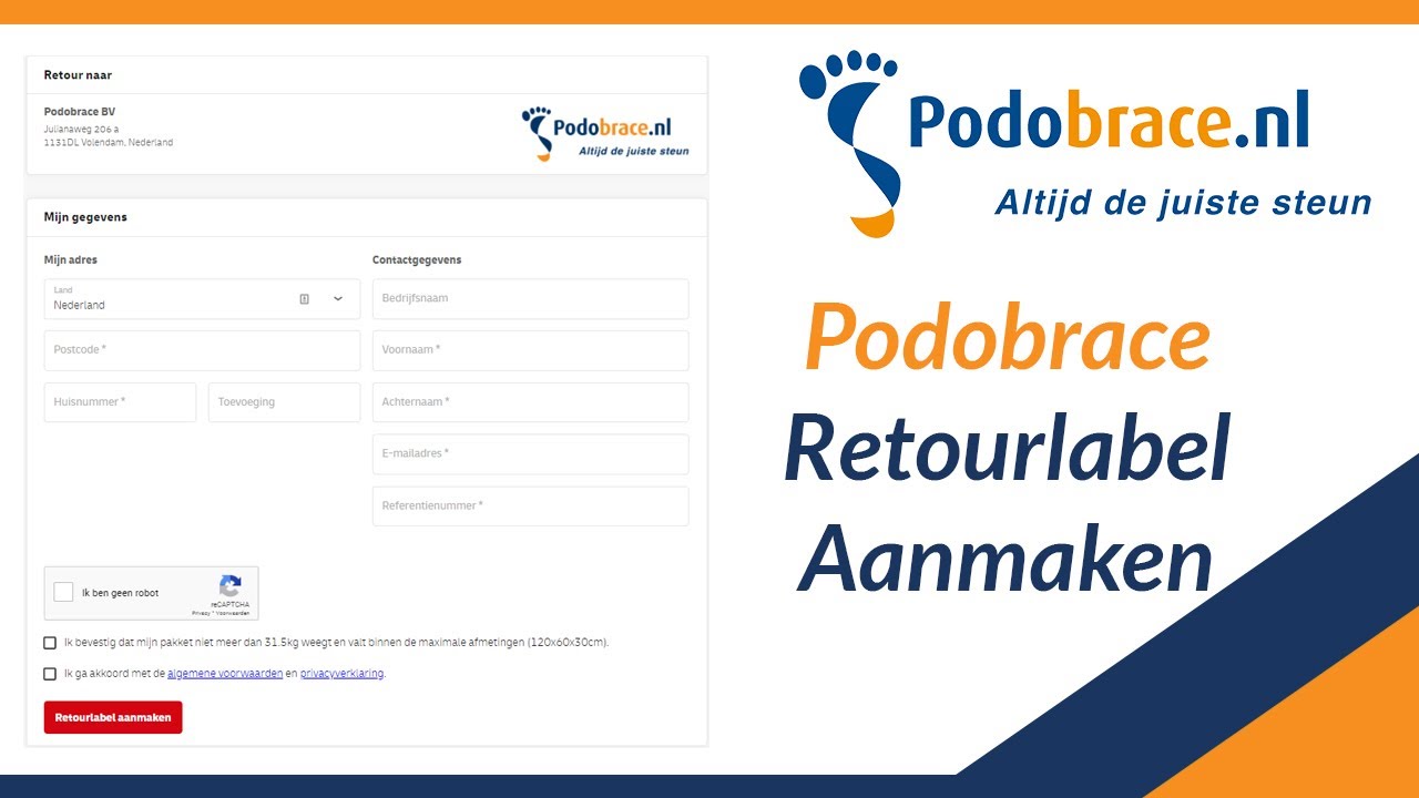 Podobrace retourlabel aanmaken - YouTube