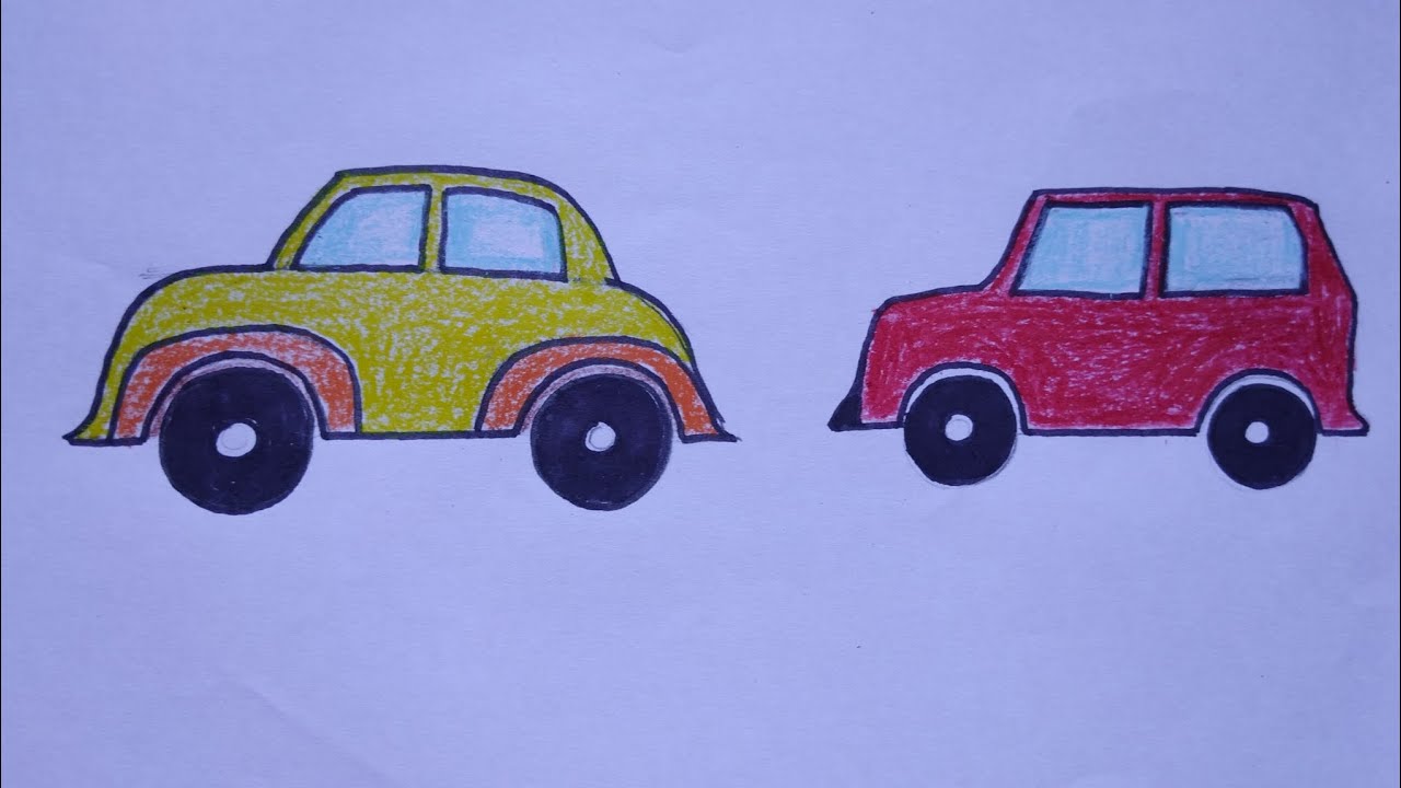 Car illustration || How to draw a baby car - YouTube