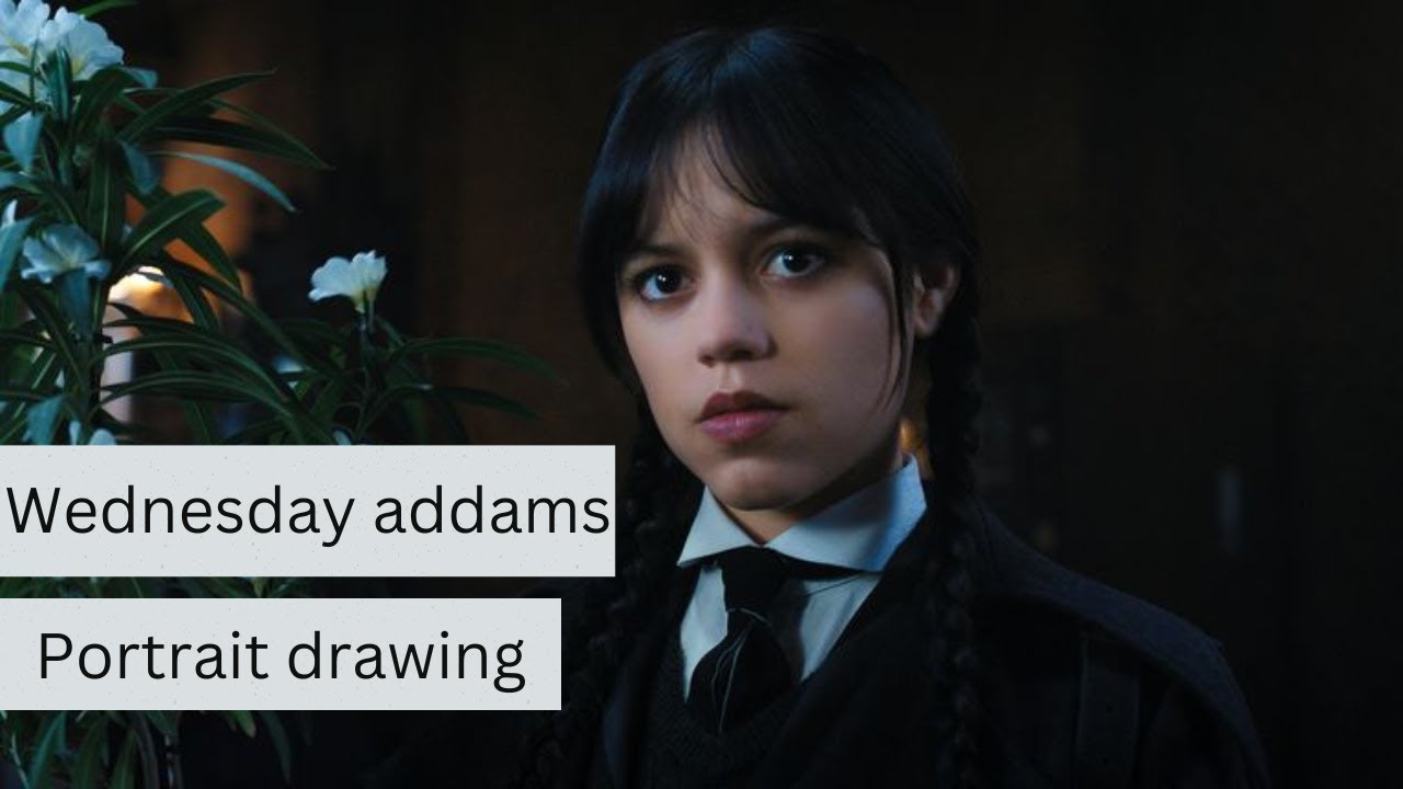 Wednesday addams portrait || realistic drawing timelapse || Jenna ...